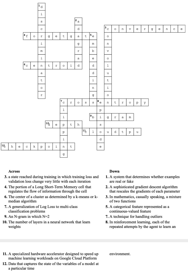 Machine Learning Crossword #8