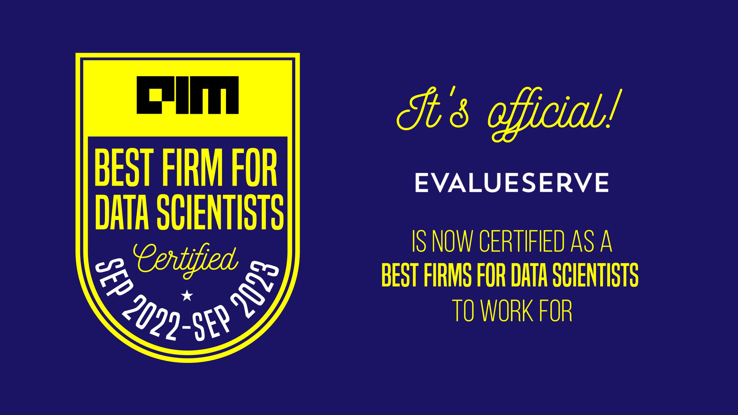 Evalueserve is certified as a Best Firm For Data Scientists